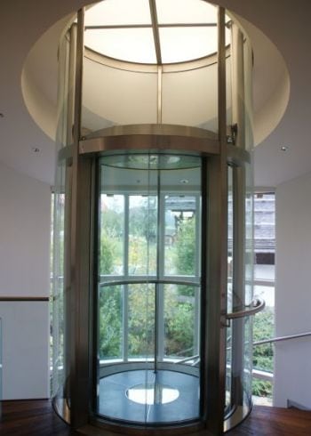 Circular Glass Lifts made by GBH Design in Germany